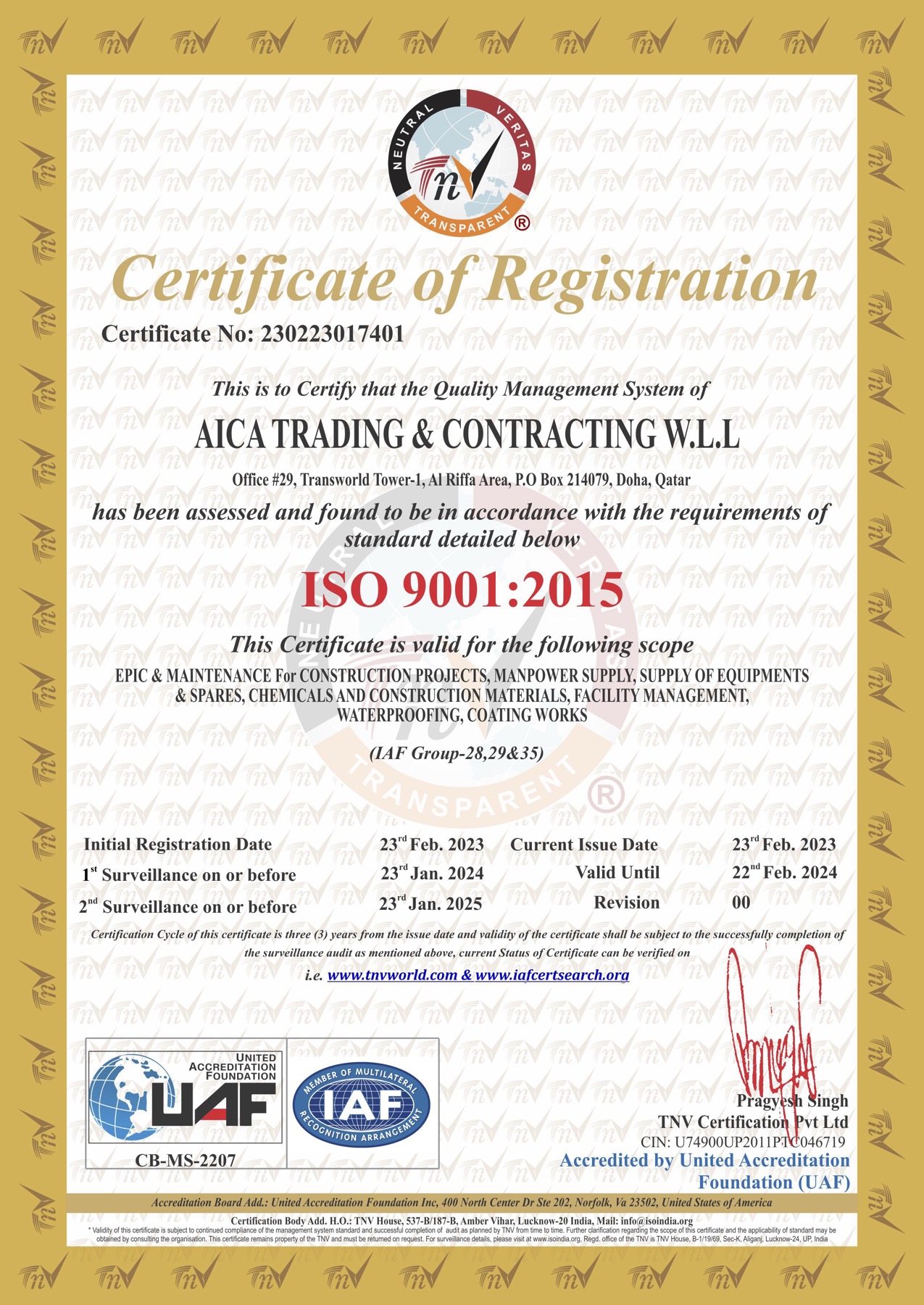 Certifications | AICA Qatar